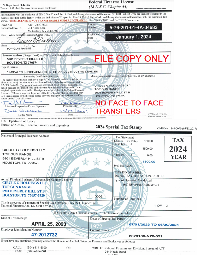 FFL - Top Gun Range in Houston, Texas