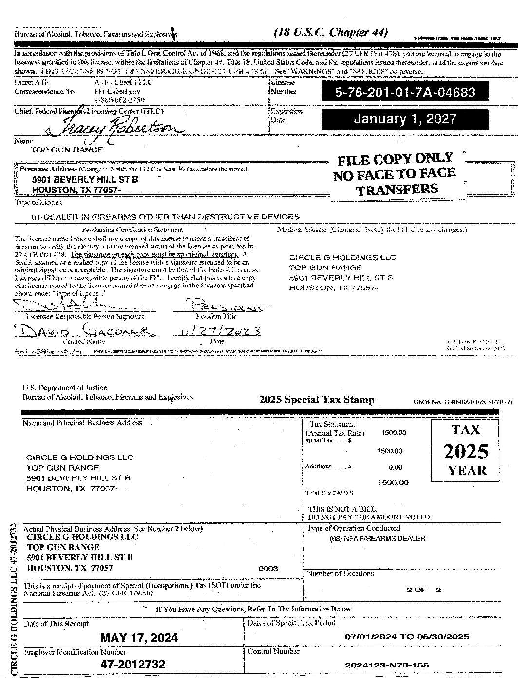 FFL - Top Gun Range in Houston, Texas